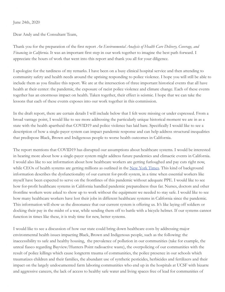 Single-Payer-supporting Commissioner Rupa Marya’s Letter to the ...